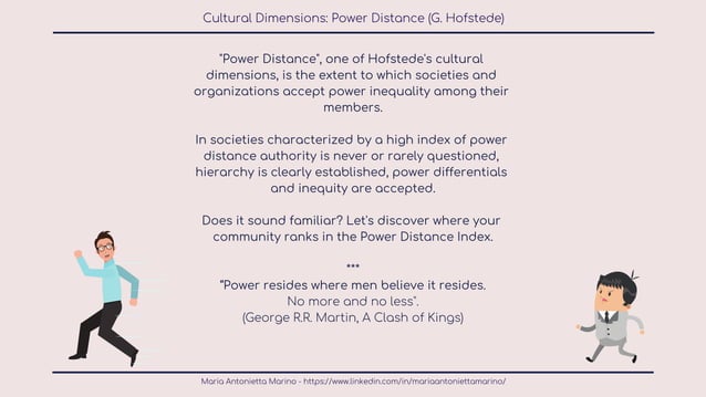 Cultural Differences. Hofstede's Cultural Dimensions: Power Distance | PPT
