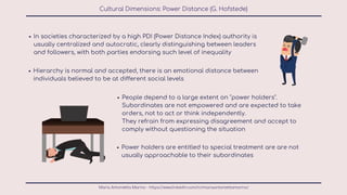 Cultural Differences. Hofstede's Cultural Dimensions: Power Distance ...