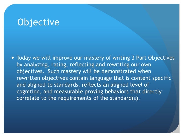 Examples Of Good Objectives
