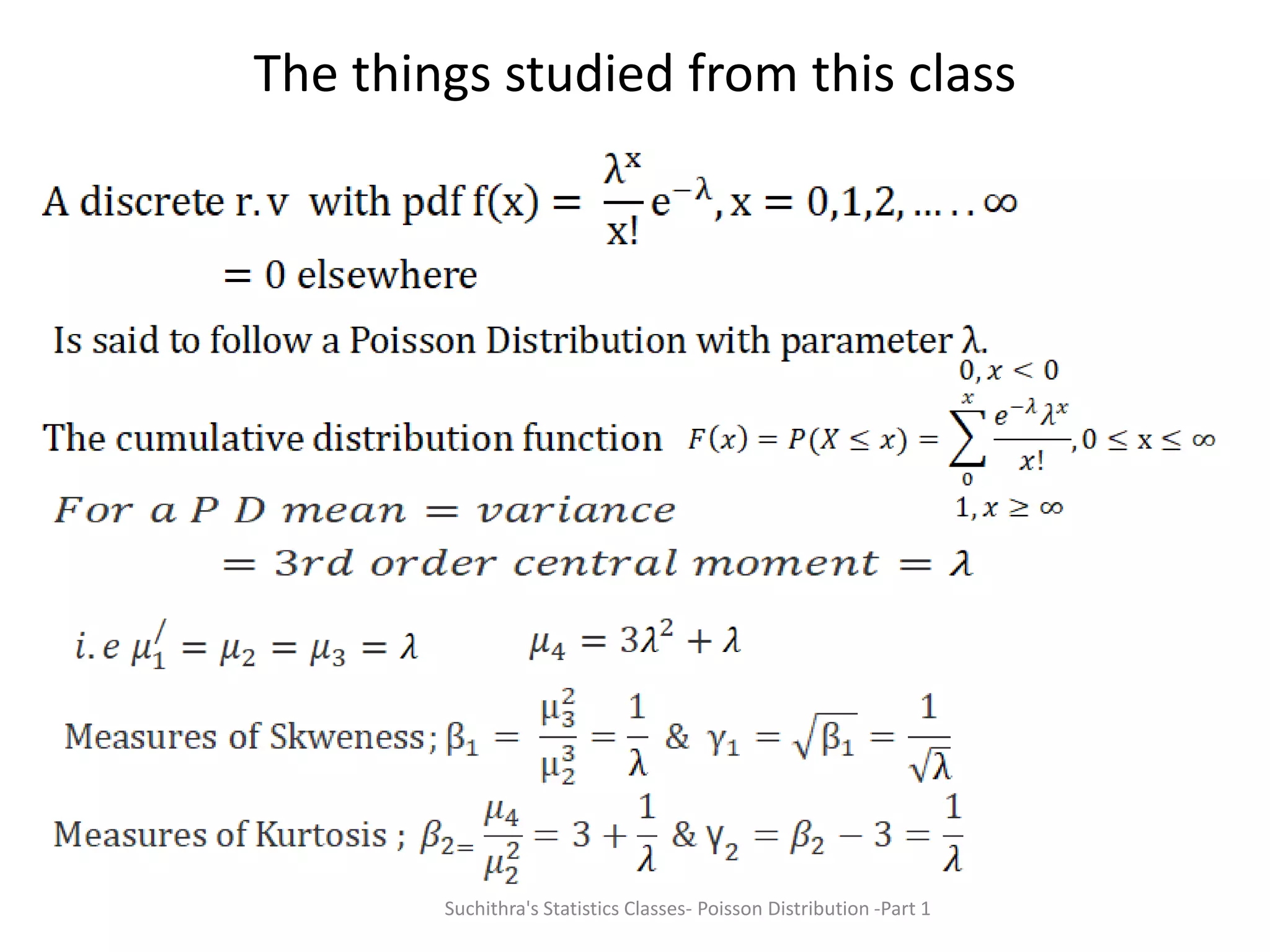 Poisson Distribution Part 1 | PPTX