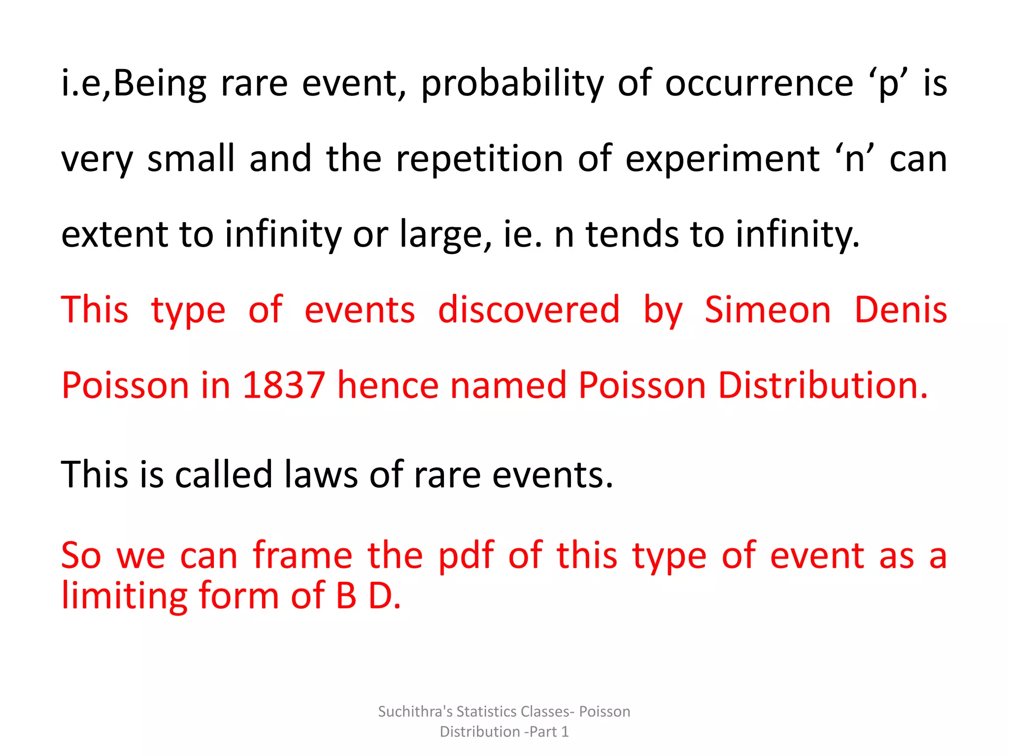 Poisson Distribution Part 1 | PPTX