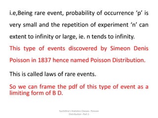 Poisson Distribution Part 1 | PPT