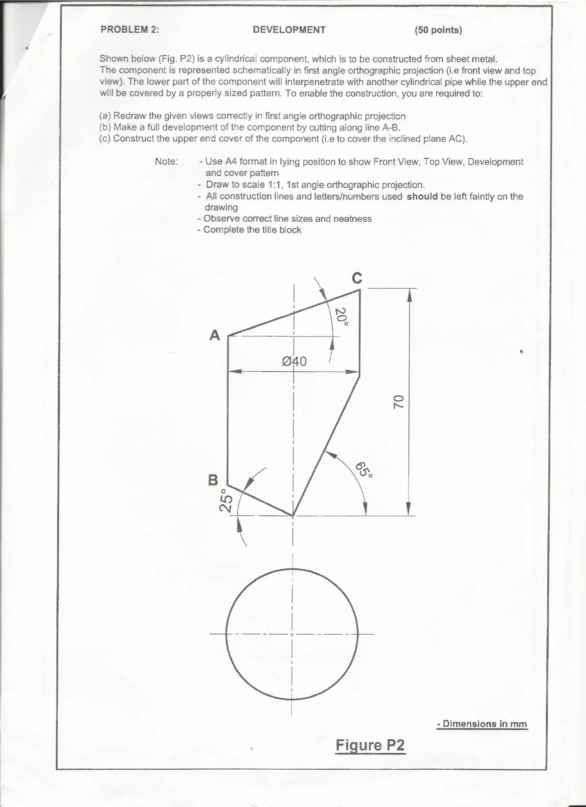 engineering drawing QUESTIONS paper | PDF