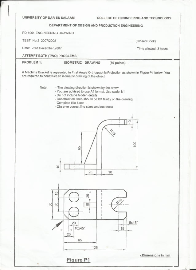 engineering drawing QUESTIONS paper | PDF