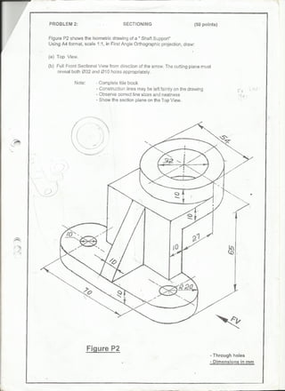 engineering drawing QUESTIONS paper | PDF