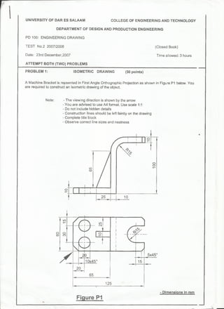 engineering drawing QUESTIONS paper | PDF