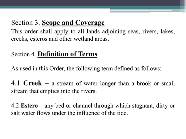 PD 1067 Philippine Water Code of the Philippines- DAO 2021-07 Easement ...