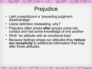 Prejudice And Discrimination Examples