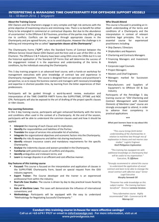 PD180 Interpreting & Managing Charterparty For Offshore Support Vessels ...