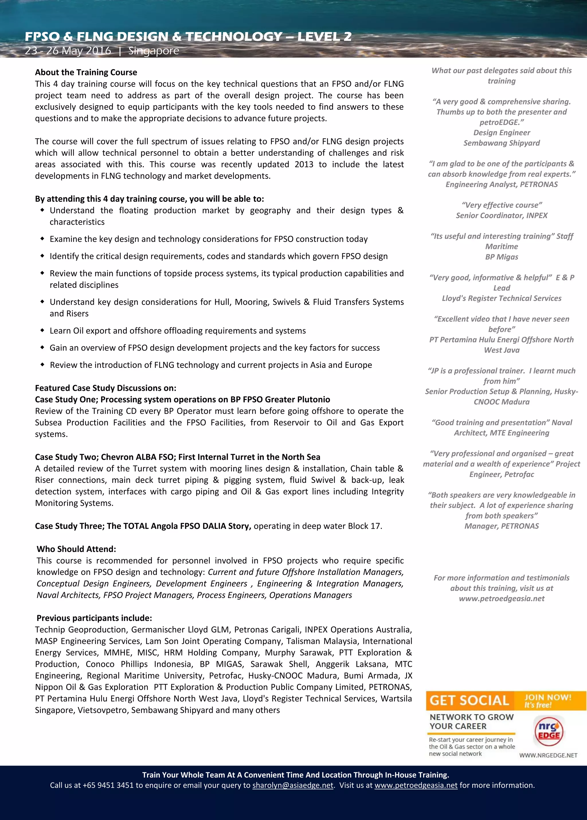 PD193 FPSO & FLNG DESIGN & tECHNOLOGY -LEVEL 2 | PDF