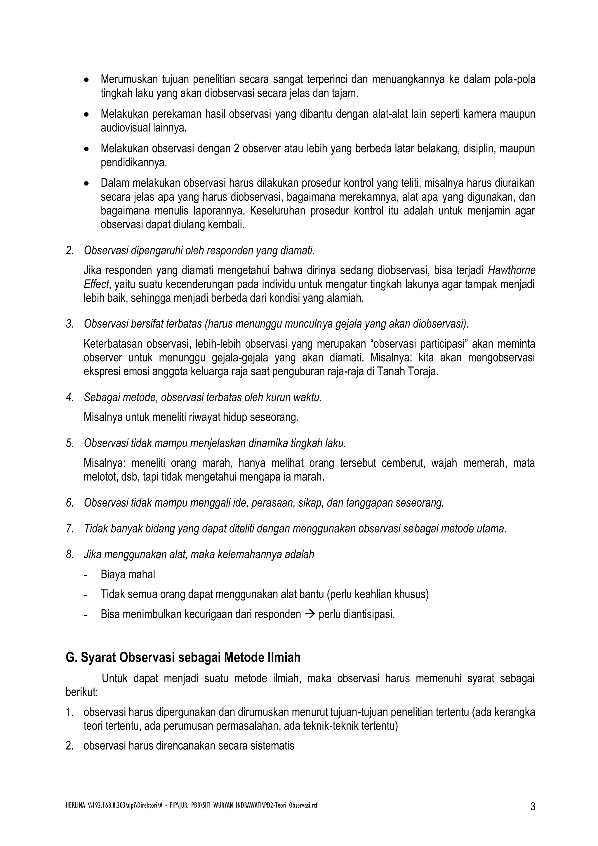 Pd2 teori observasi | PDF