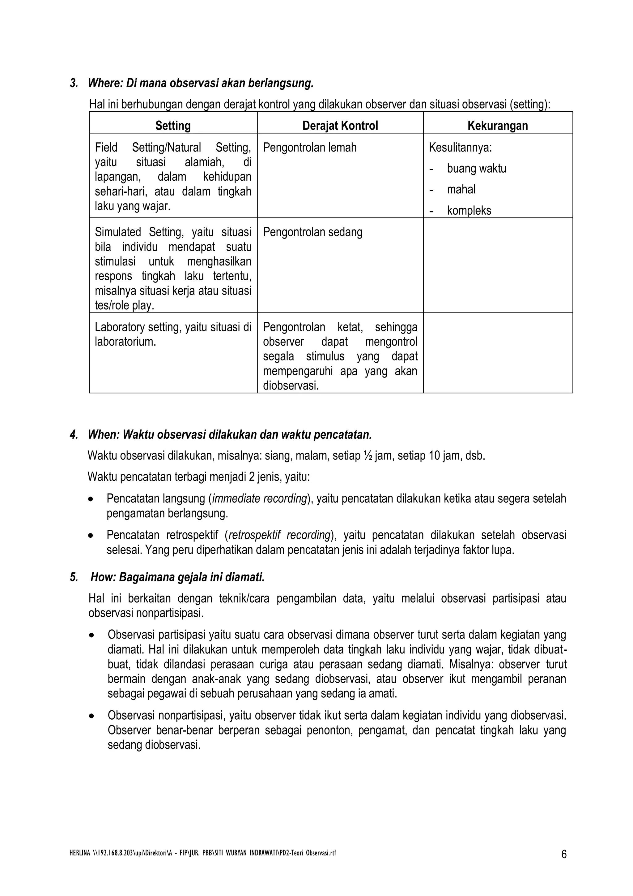 Pd2 teori observasi | PDF