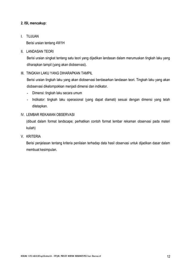 Pd2 teori observasi | PDF
