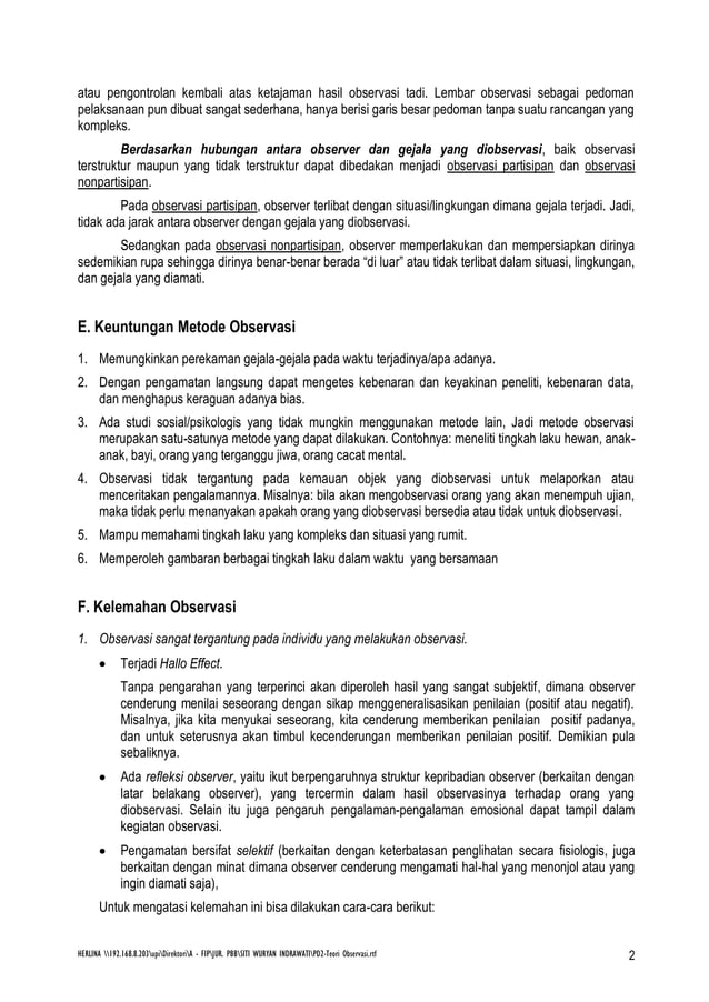 Pd2 teori observasi | PDF