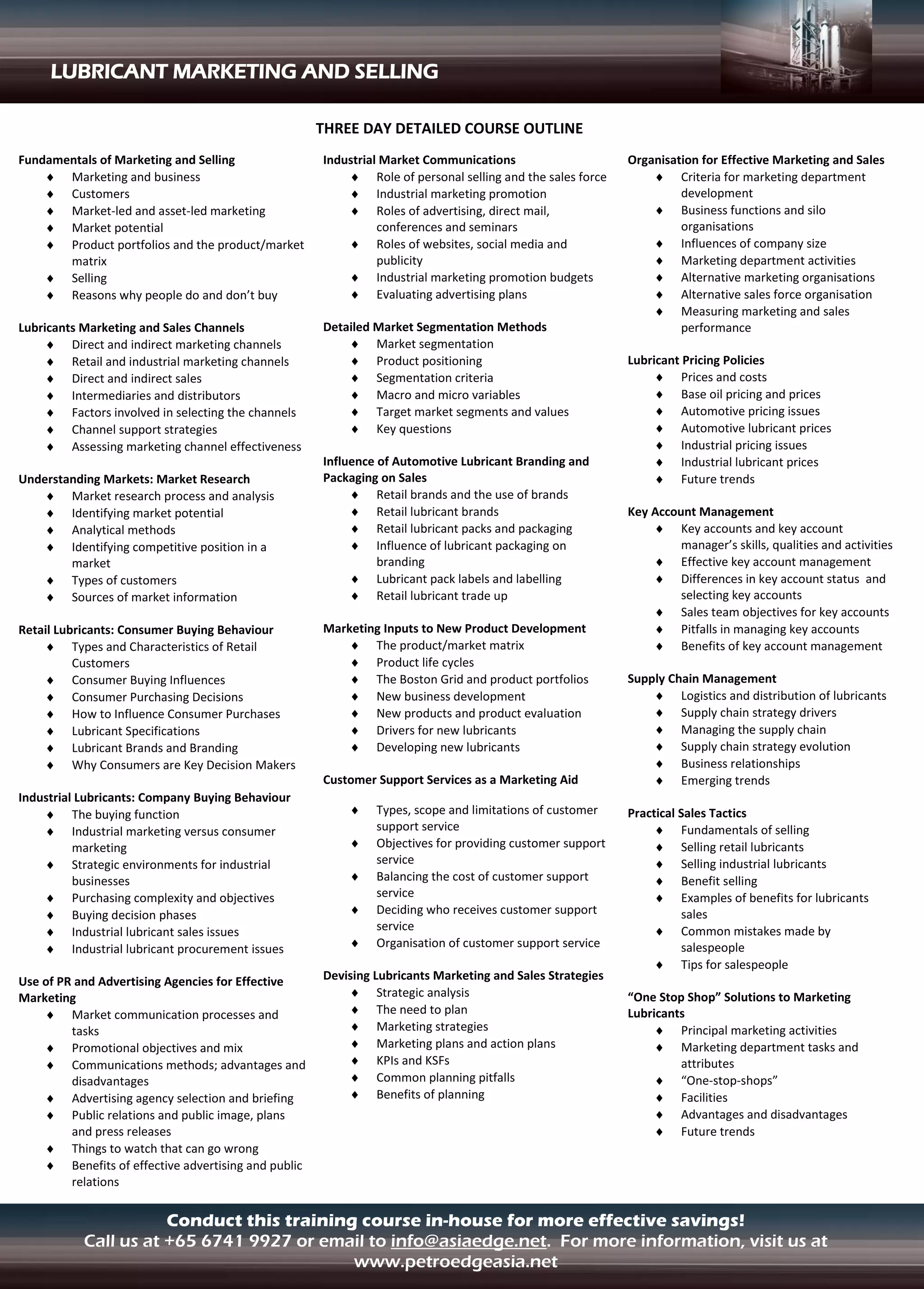 PD274 Lubricant Marketing & Selling | PDF