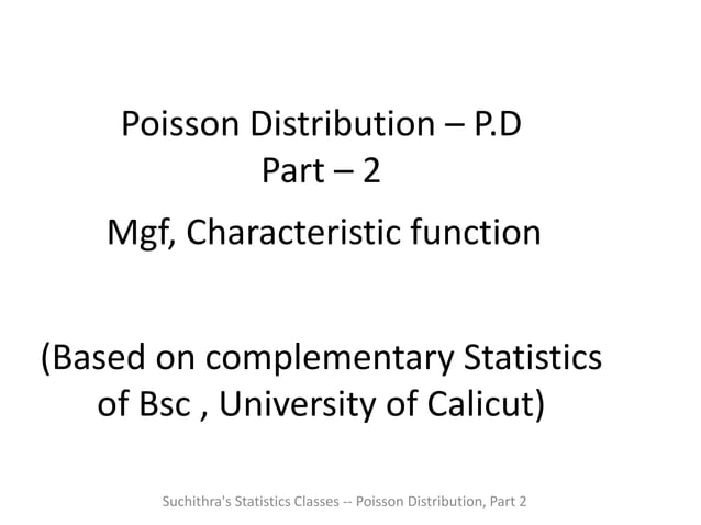 Poisson Distribution Part 2 | PPT