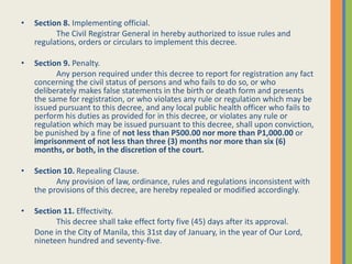 Presidential Decree No. 651 | PPTX