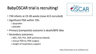 Patent Ductus Arteriosus - management in preterm infants | PPTX