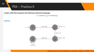 TOC 9 | Pushdown Automata | PDF