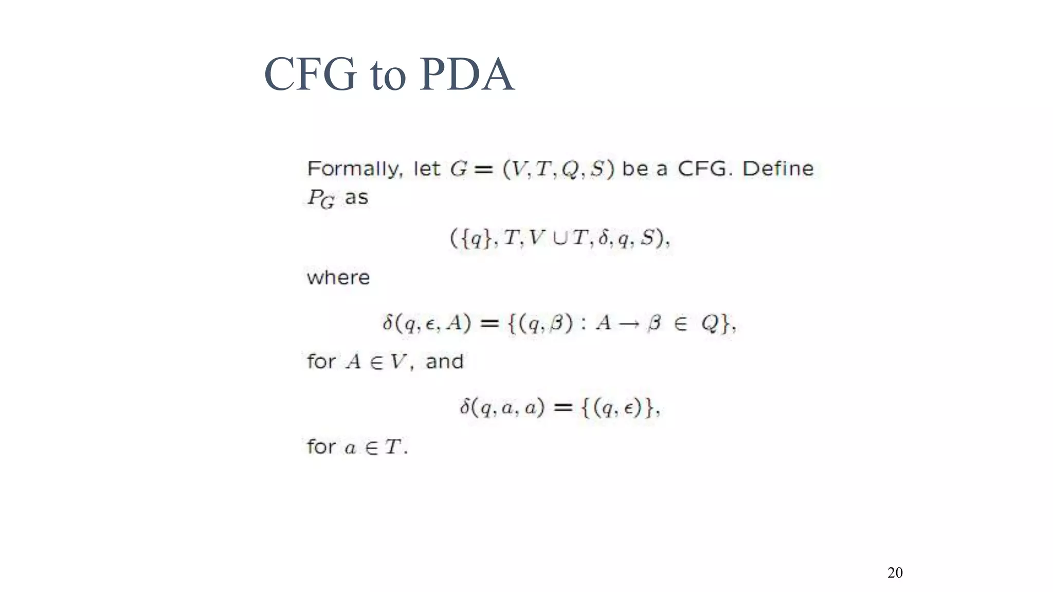 Automata theory - Push Down Automata (PDA) | PPTX