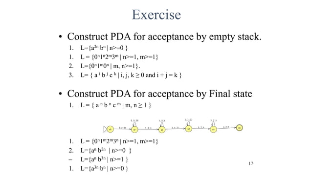 Automata theory - Push Down Automata (PDA) | PPTX