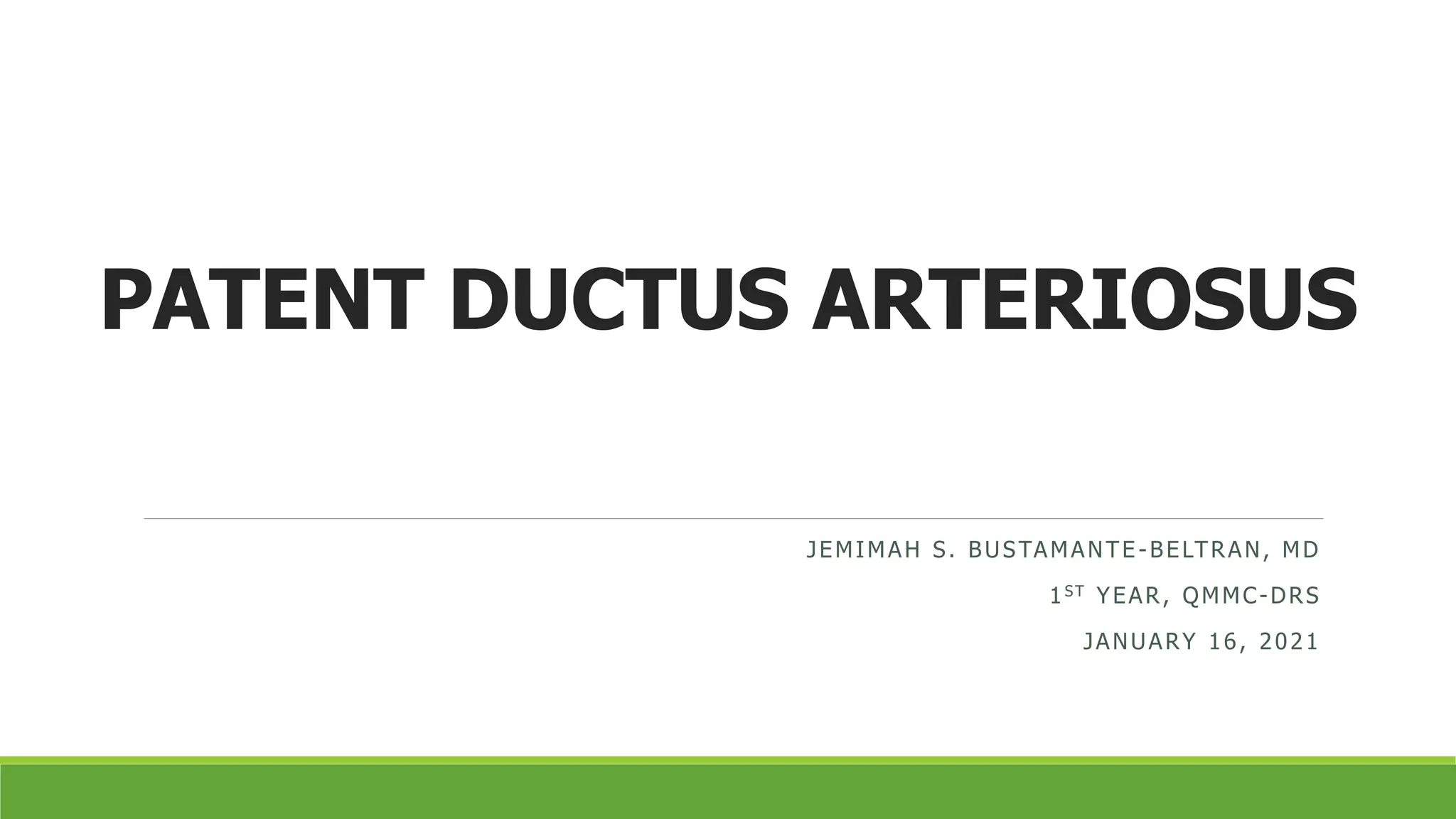 Imaging Findings Of Patent Ductus Arteriosus Pptx