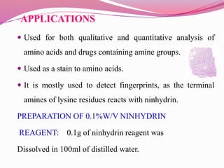 Pdac,ninhydrin,1,2 naphthoquinone reagents | PPTX