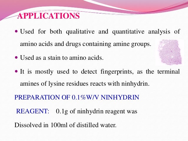 Pdac,ninhydrin,1,2 naphthoquinone reagents