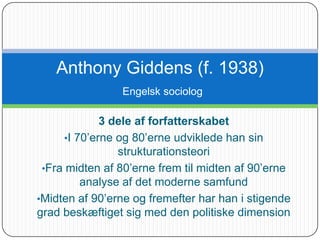 Pædagogik 29.4 selvdannelse og giddens | PPTX