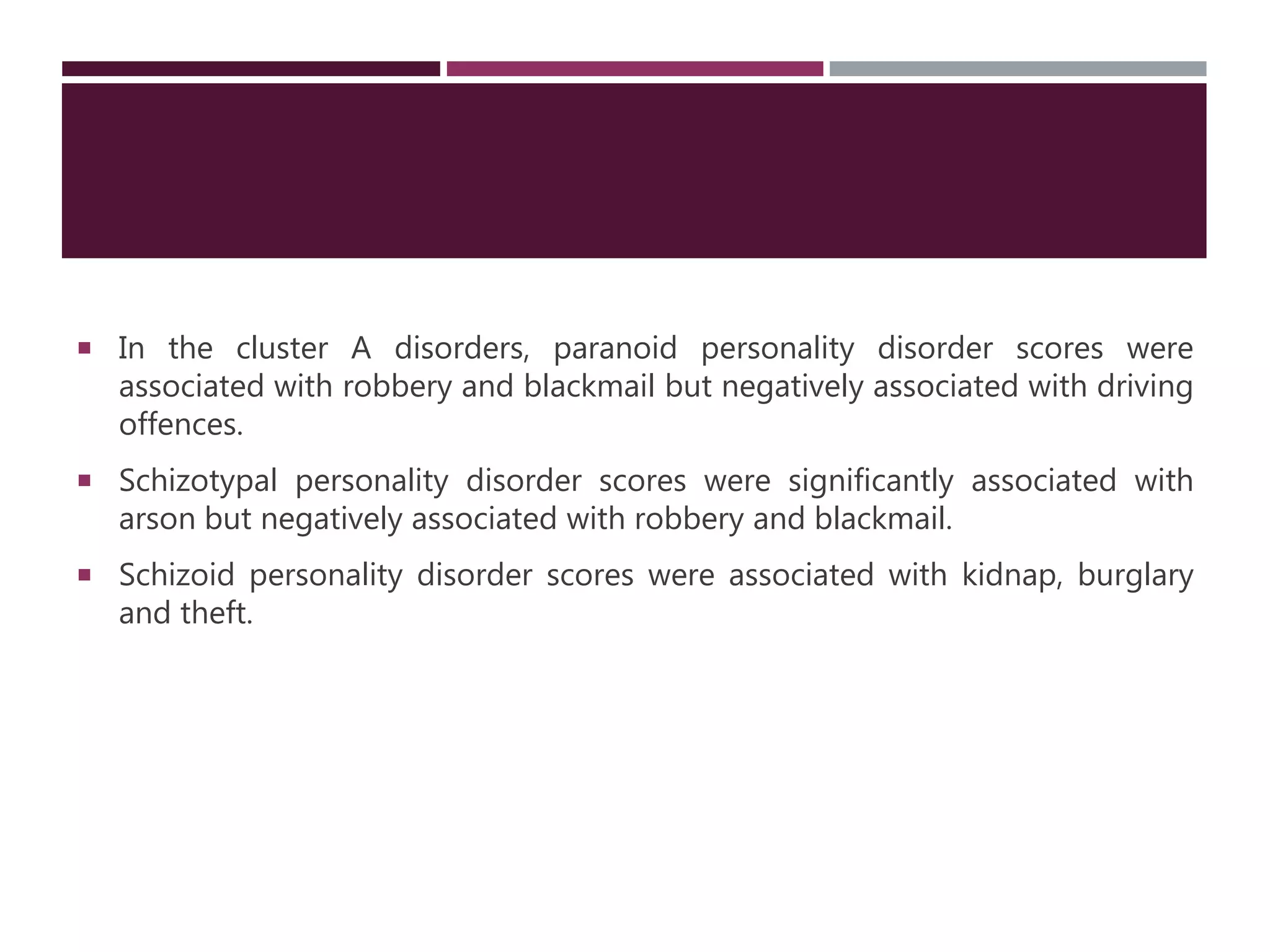 Personality Disorder and Crime | PPT