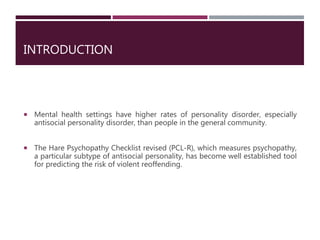 Personality Disorder and Crime | PPT