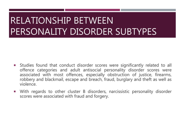 Personality Disorder and Crime | PPT