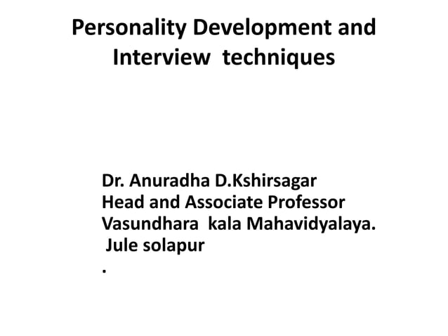 Pd and interview skill | PPT