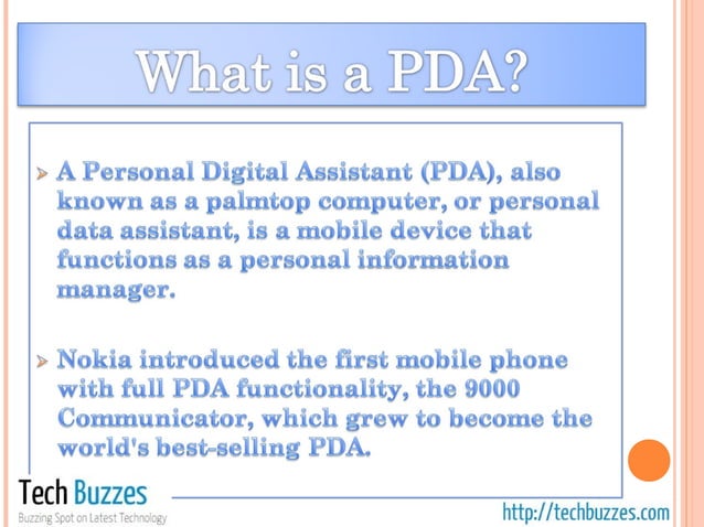 PERSONAL DIGITAL ASSISTANT (PDA) | PPT
