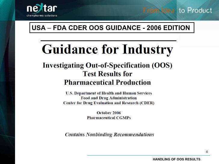 Handling OOS results