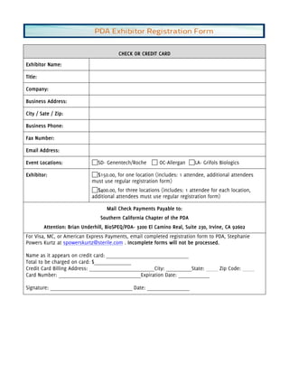 PDA Registration Forms- May 2014 | PDF
