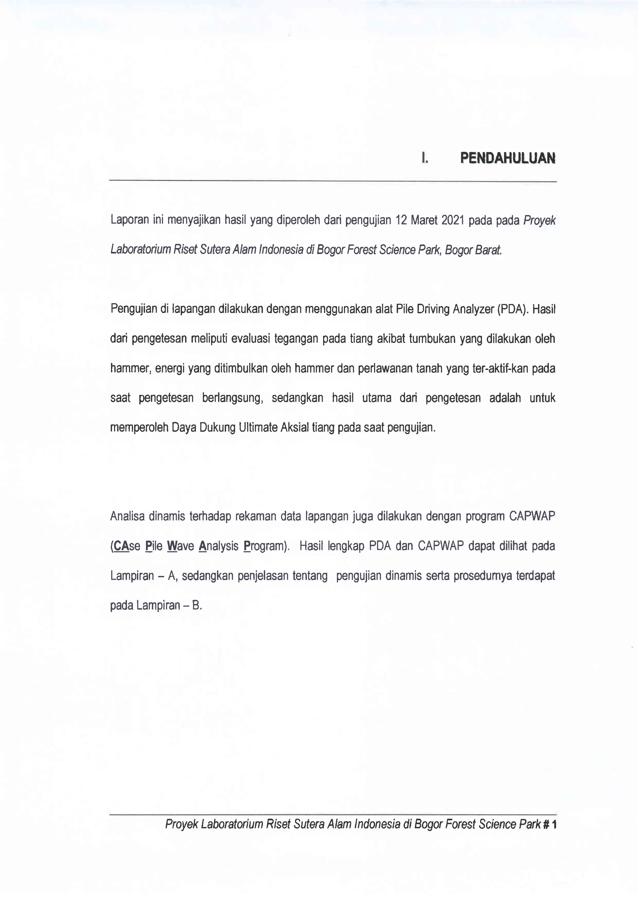 PDA Report Proyek Lab. Riset Sutera Alam.PDF