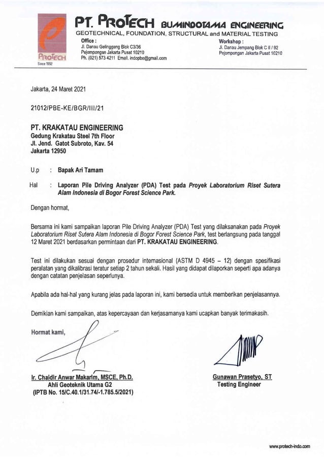 PDA Report Proyek Lab. Riset Sutera Alam.PDF