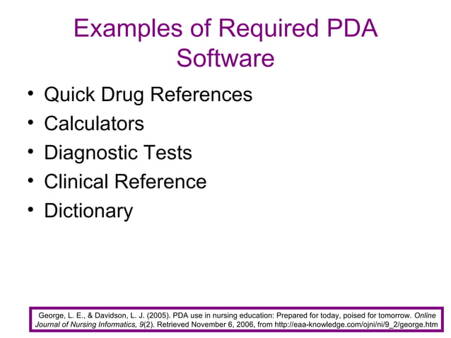 PDAs for Nursing Students: Technology at Your Fingertips | PPT ...