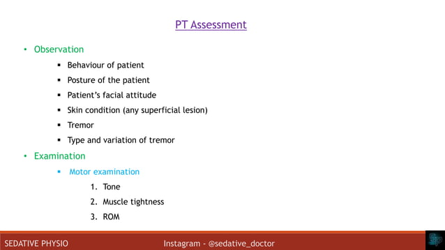 Parkinson PT Assessment and Management | PPTX