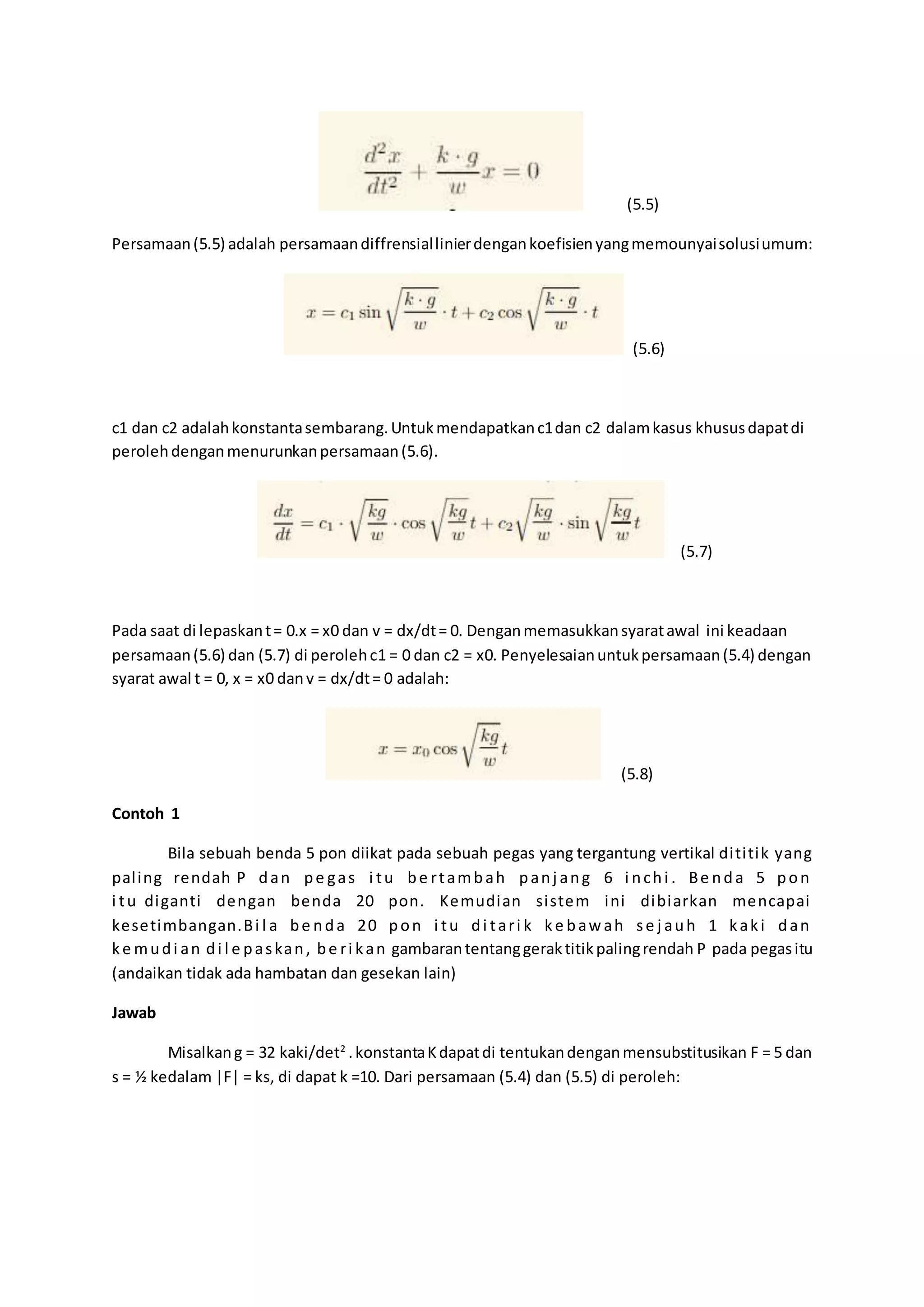 aplikasi persamaan differensial biasa orde 2 | DOCX
