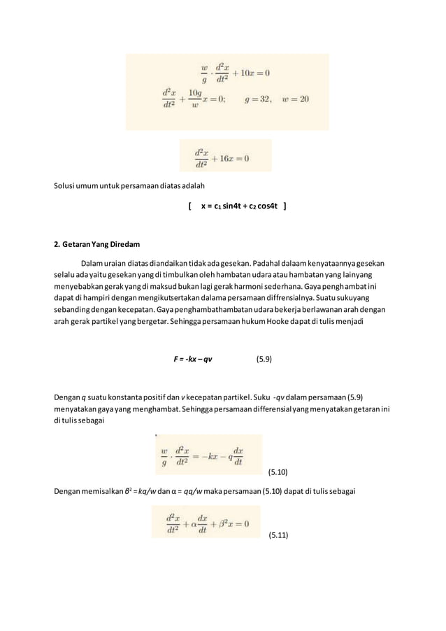 aplikasi persamaan differensial biasa orde 2 | DOCX
