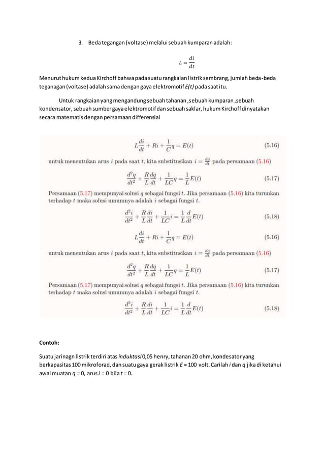 aplikasi persamaan differensial biasa orde 2 | DOCX
