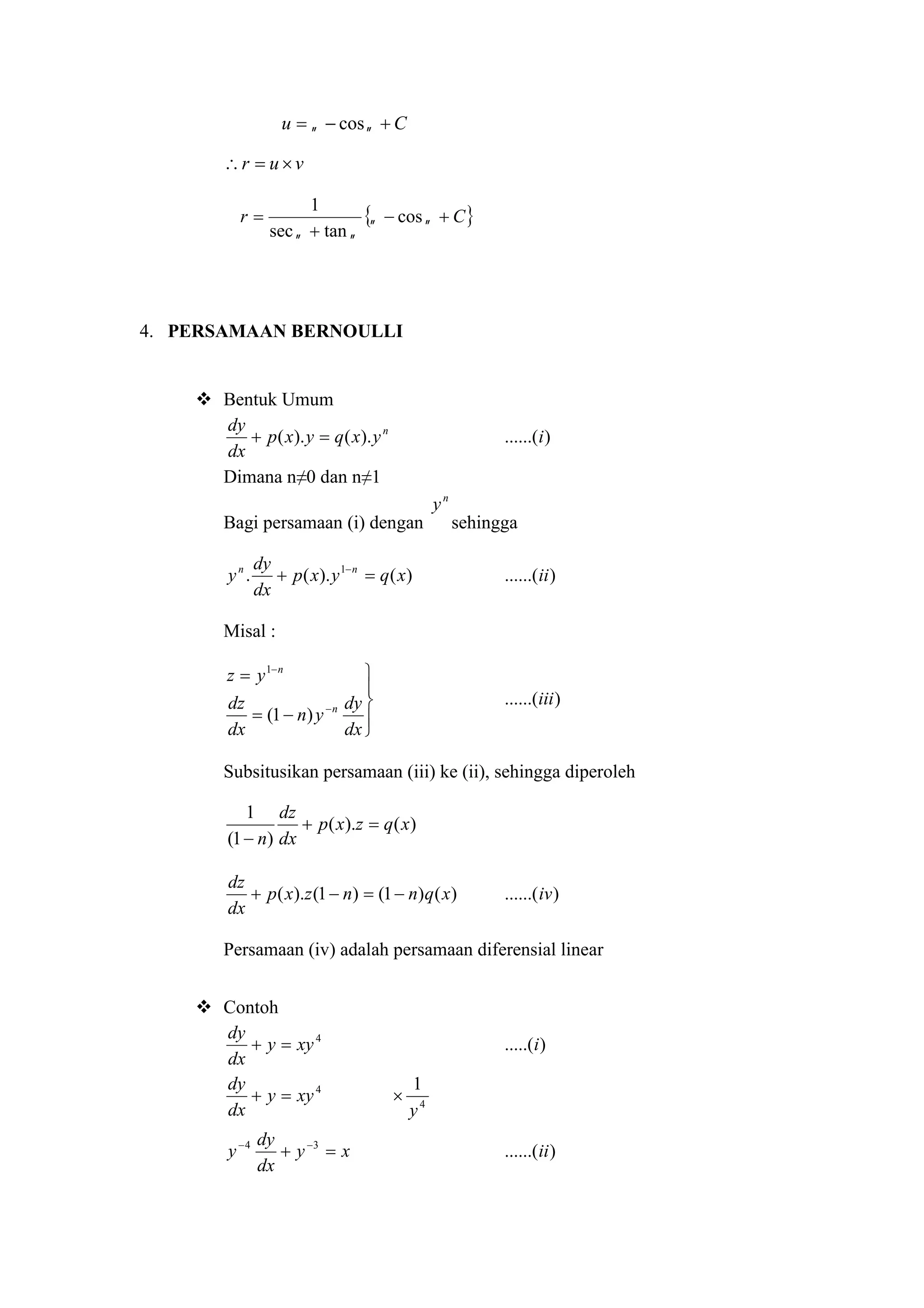 Persamaan Diferensial Biasa (PDB) Orde 1 | PDF