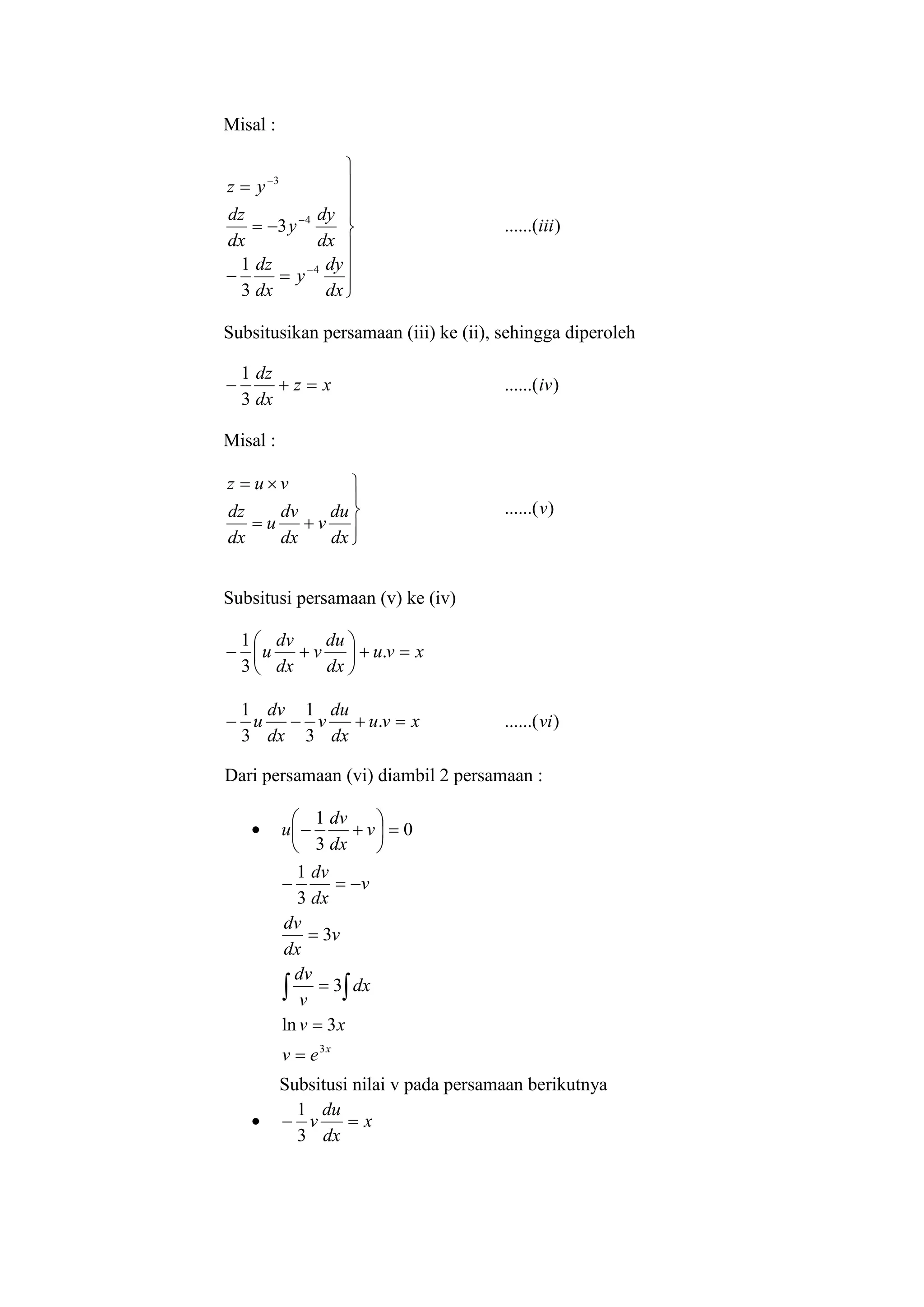 Persamaan Diferensial Biasa (PDB) Orde 1 | PDF