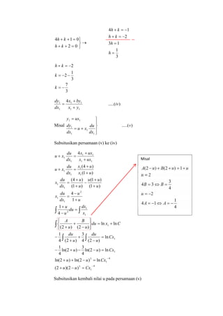 Persamaan Diferensial Biasa (PDB) Orde 1 | PDF