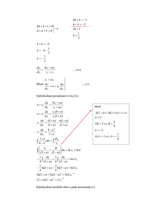 Persamaan Diferensial Biasa (PDB) Orde 1 | PDF