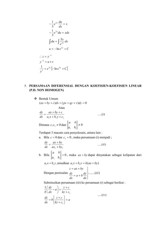 Persamaan Diferensial Biasa (PDB) Orde 1 | PDF