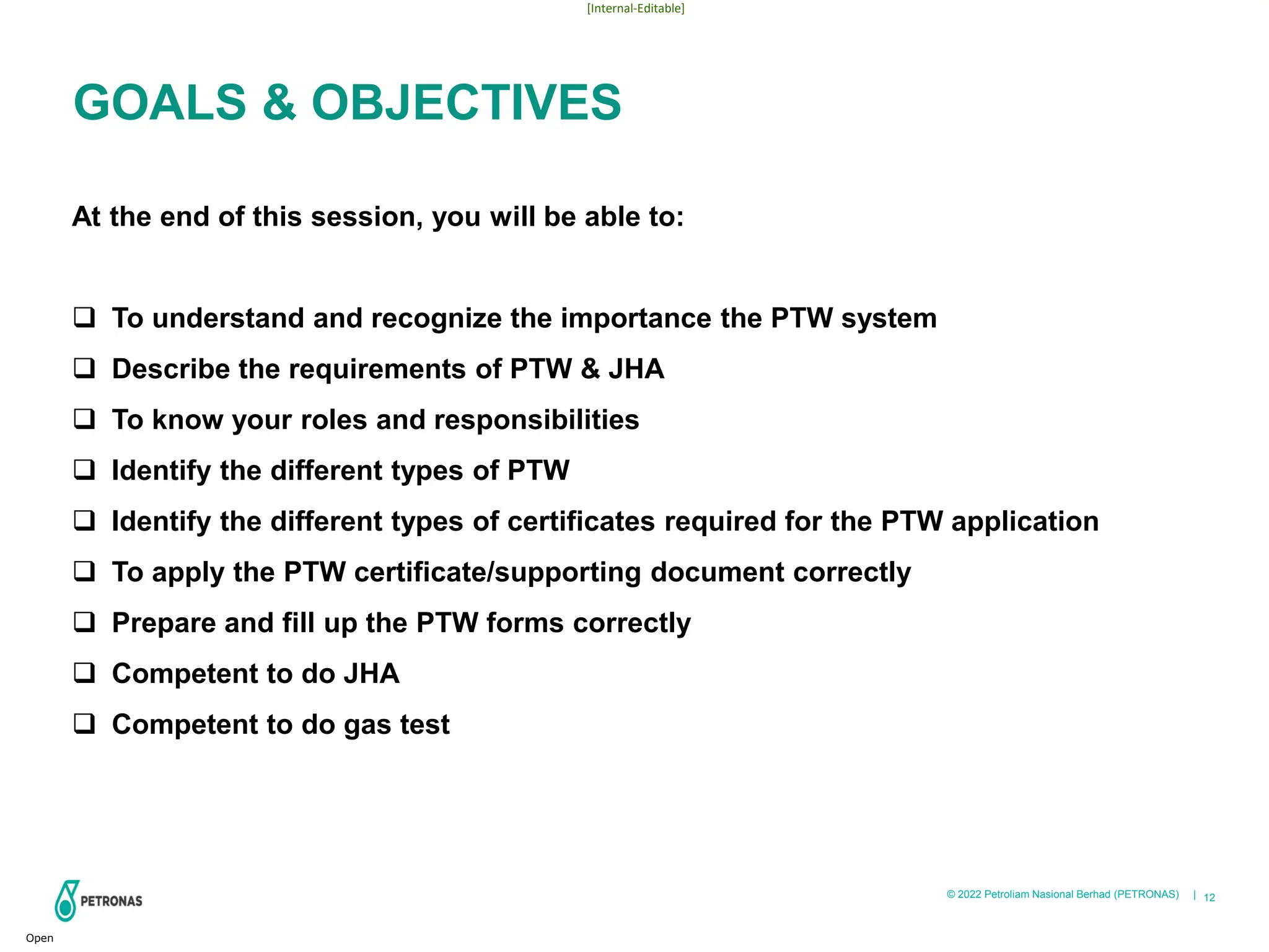PDB PTW Work Leader, RA and oil and gas personnel | PDF