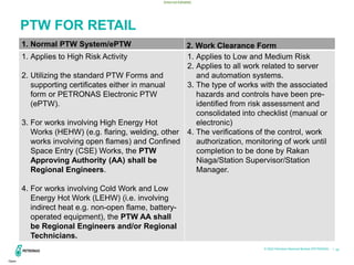 PDB PTW Work Leader, RA and oil and gas personnel | PDF